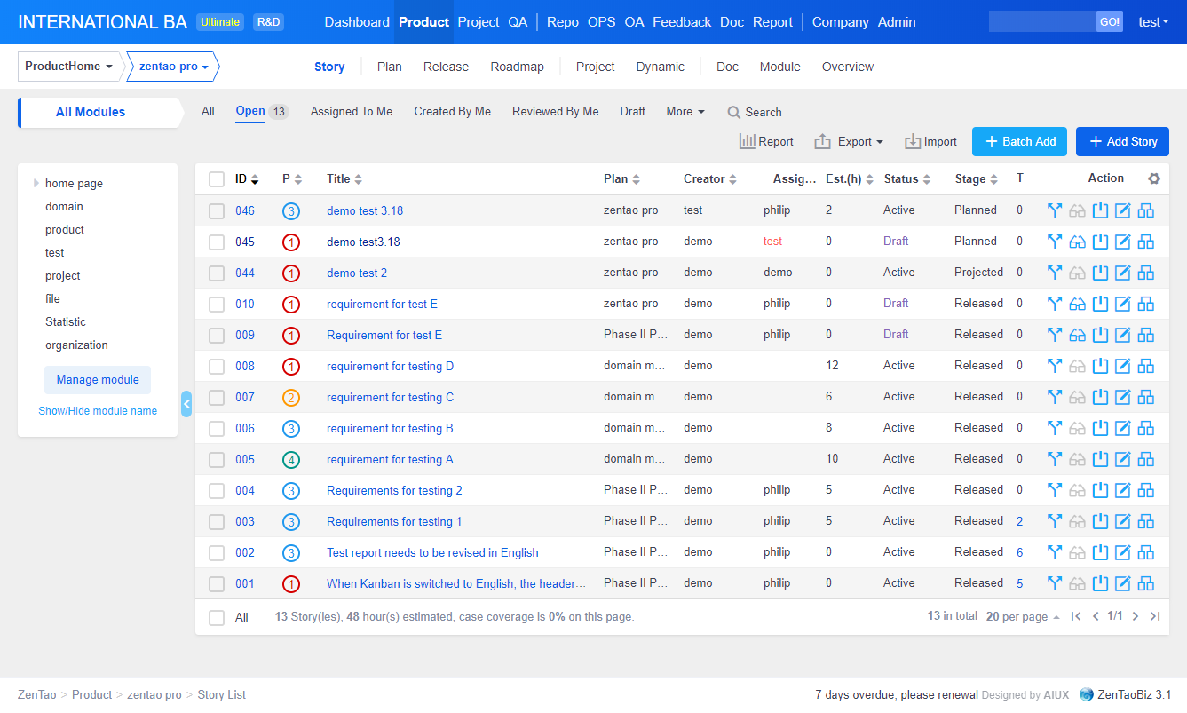 Open Source Project Management Software Scrum Tool Zentao